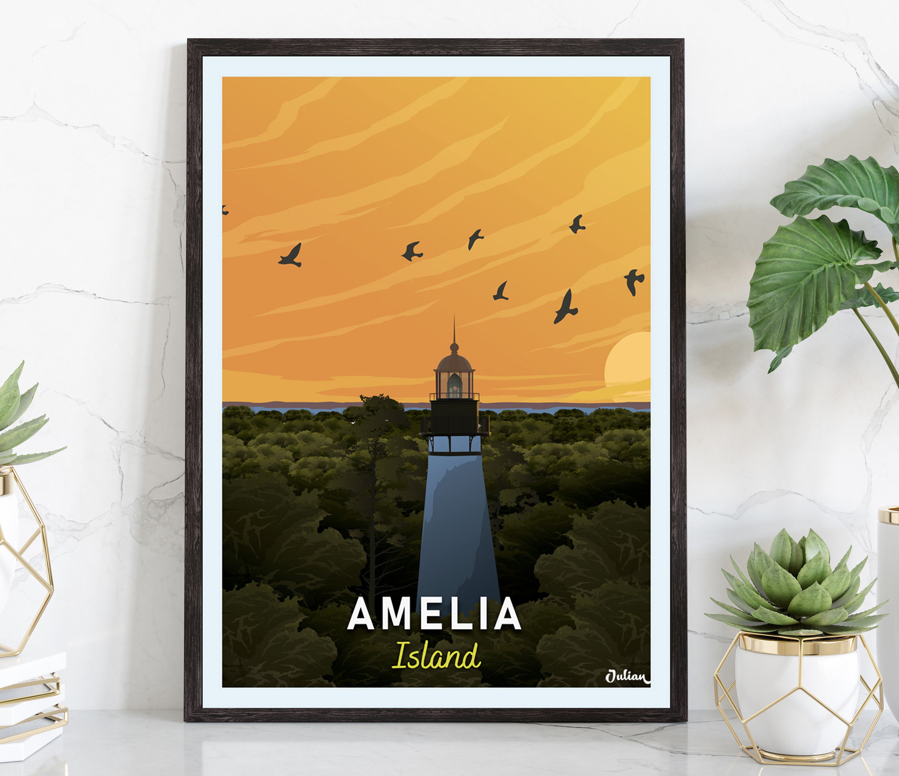 Amelia Island Travel Poster | Modern Wall Art European Prints ...