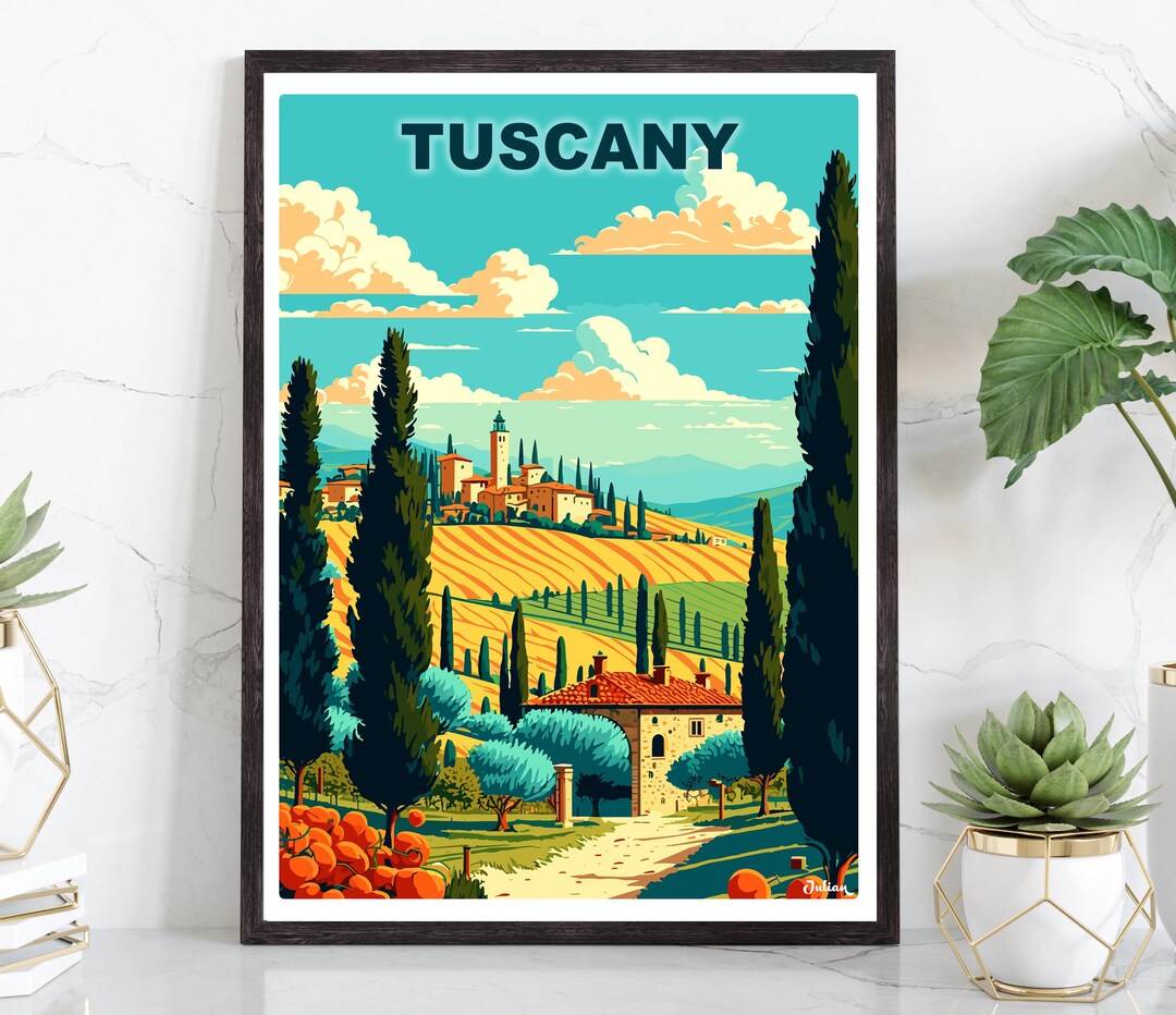 Tuscany Travel Poster - Matte Vertical Posters, Art Print, Decor, Wall ...