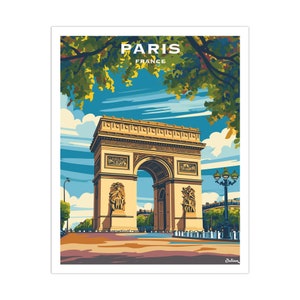Arc De Triomphe, Paris | Travel Poster | Modern Wall Art - Etsy