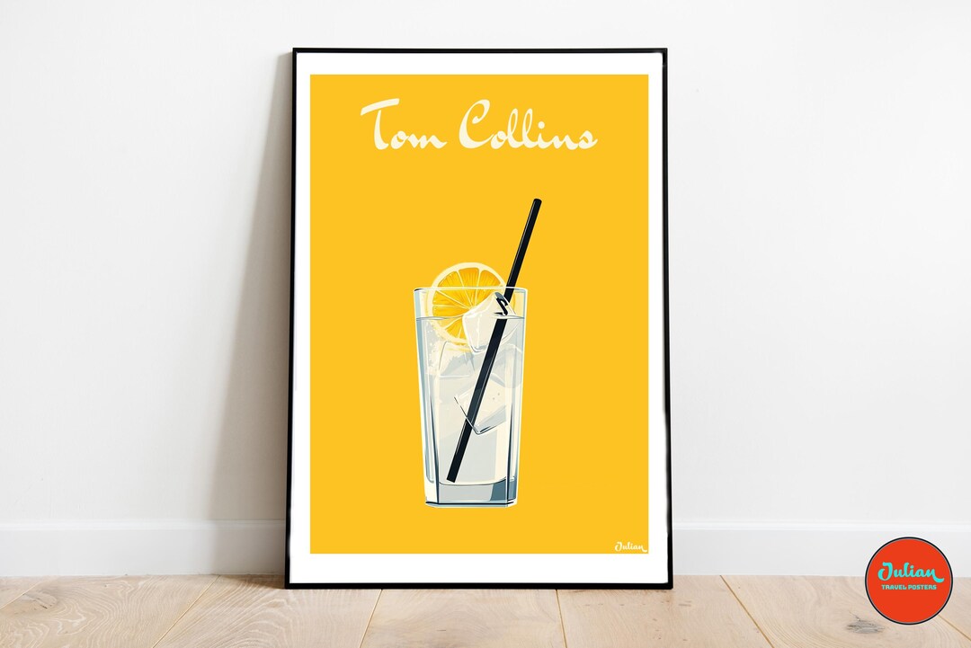 The Tom Collins Cocktail Poster - Matte Vertical Posters, Cocktail Art ...