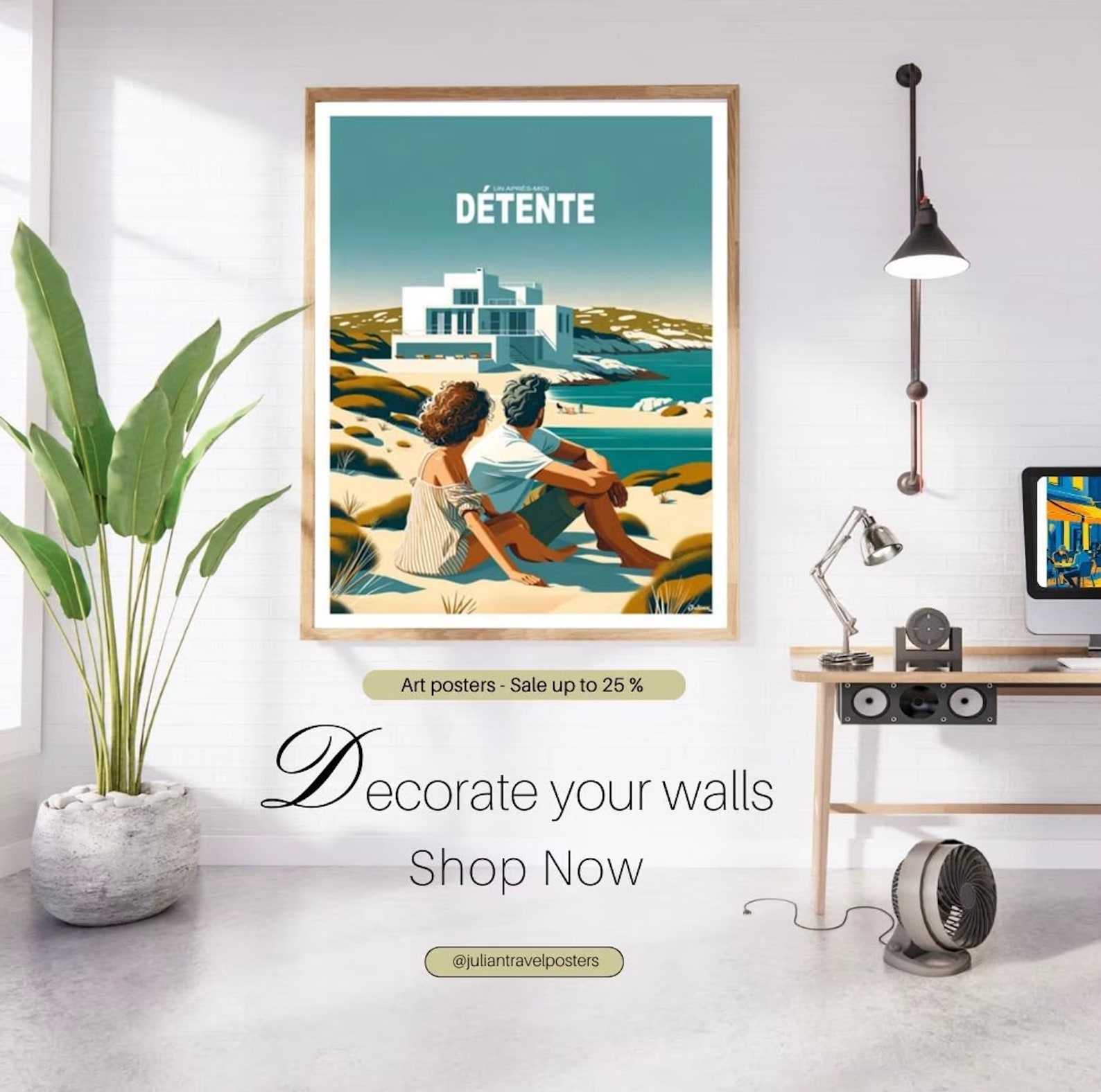 Key Biscayne Travel Poster | Modern Wall Art Florida Prints - Unframed ...