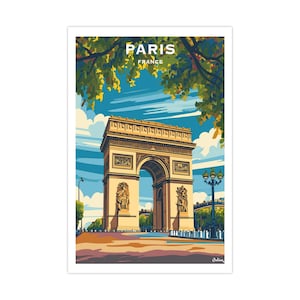 Arc De Triomphe, Paris | Travel Poster | Modern Wall Art - Etsy