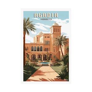 Agadir | Morocco | Travel Poster | Modern Wall Art - Etsy