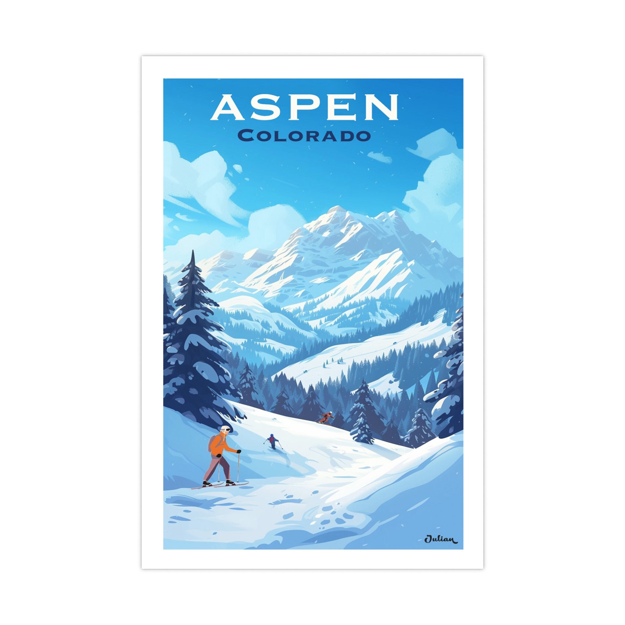 Aspen, Colorado Travel Poster Modern Wall Art - Etsy
