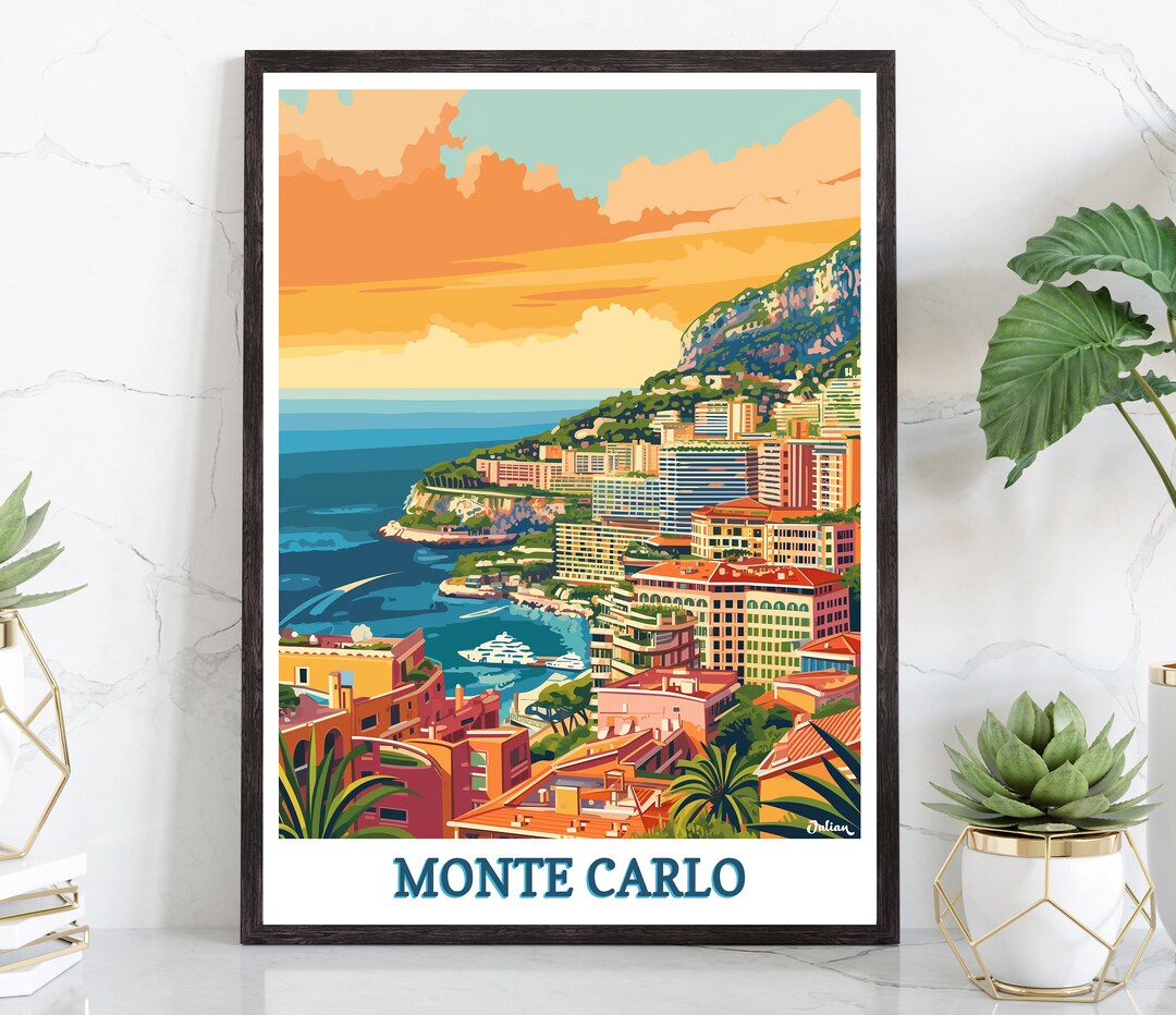 Monte Carlo | Travel Poster | Modern Wall Art - Etsy
