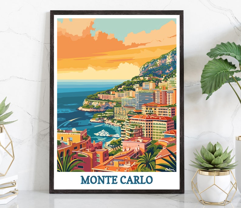 Monte Carlo | Travel Poster | Modern Wall Art - Etsy