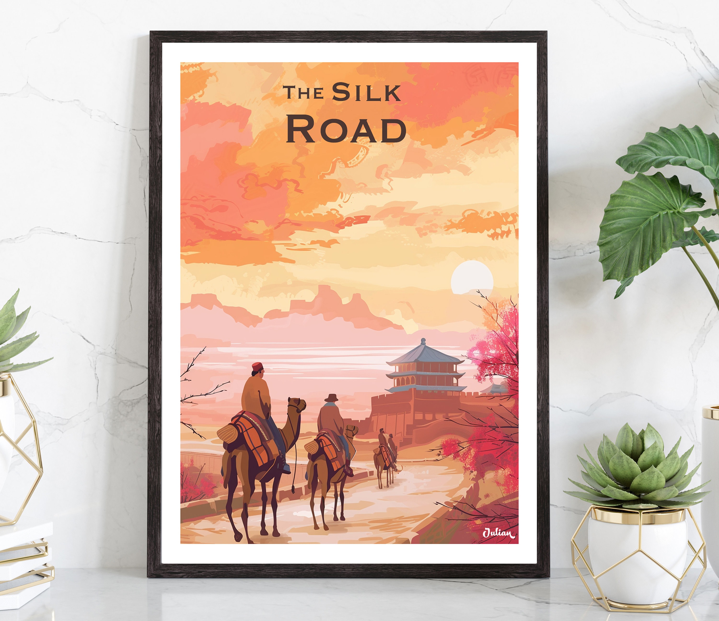 The Silk Road Travel Poster Modern Wall Art - Etsy