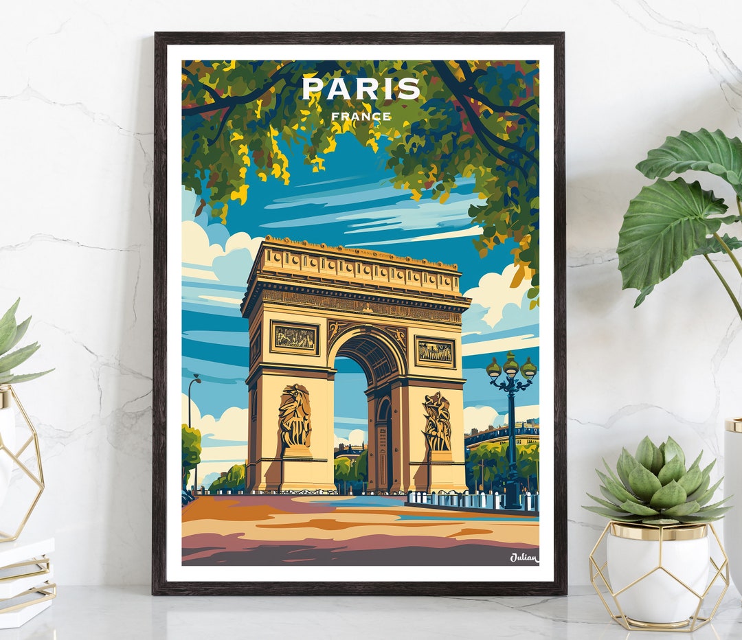 Arc De Triomphe, Paris | Travel Poster | Modern Wall Art - Etsy