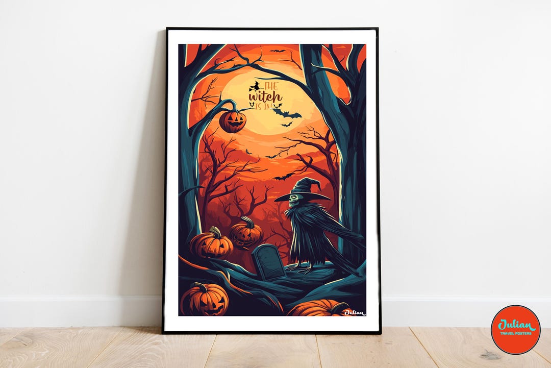 Halloween Witch Poster - Matte Vertical Posters, Halloween Art Print ...