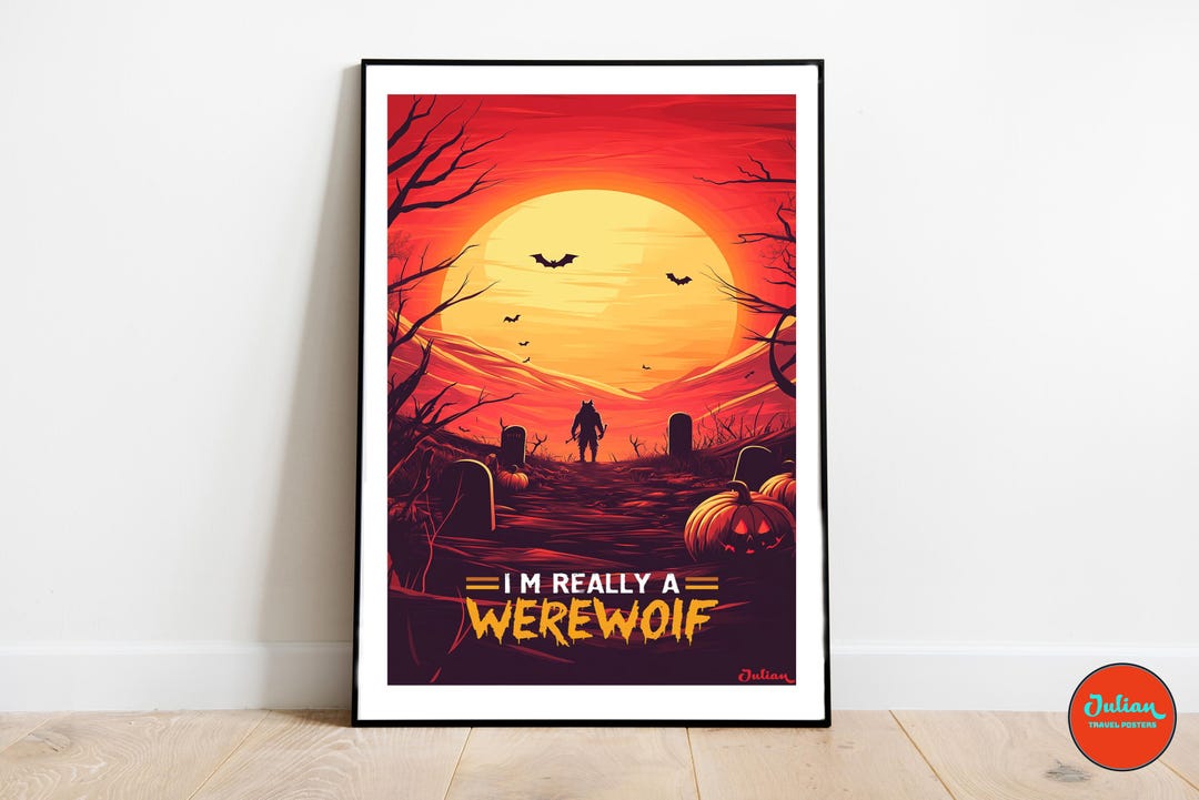 Werewolf Halloween Poster - Matte Vertical Posters, Halloween Art Print ...