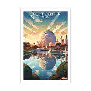 Epcot Center Matte Poster Wall Art Print, Florida Travel Decor ...