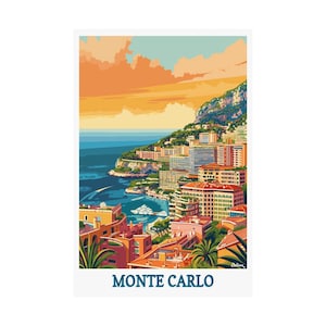 Monte Carlo | Travel Poster | Modern Wall Art - Etsy