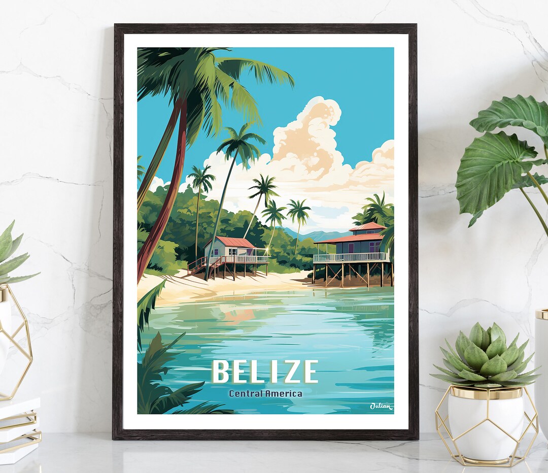 Belize | Travel Poster | Modern Wall Art - Etsy