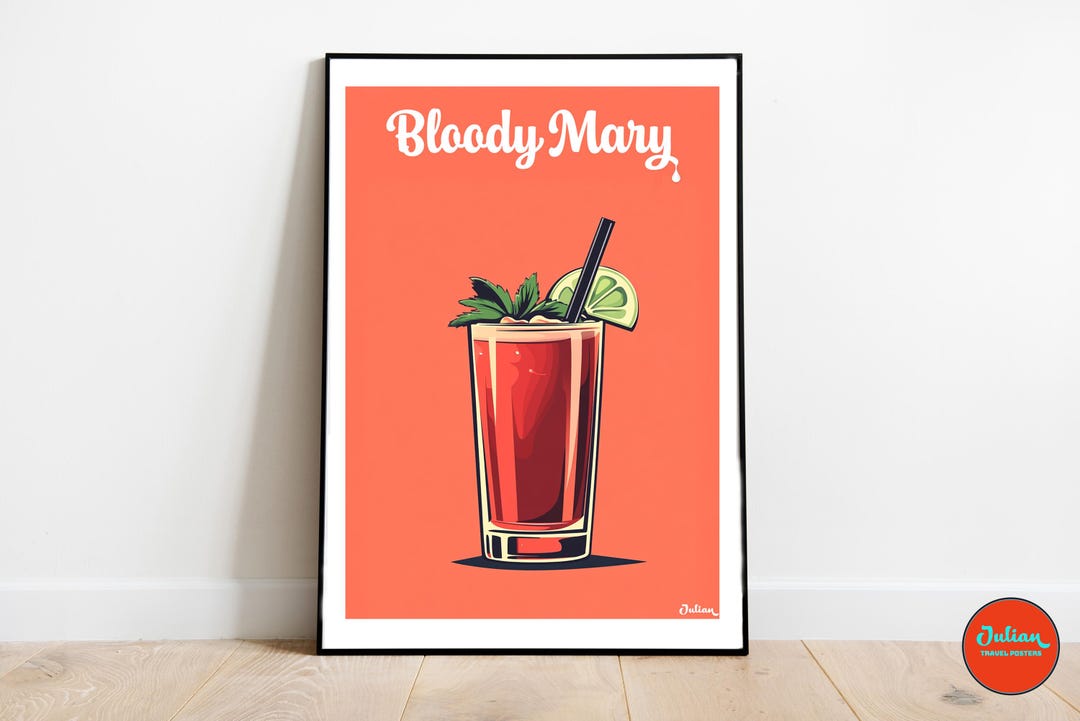 The Bloody Mary Cocktail Poster - Matte Vertical Posters, Cocktail Art ...