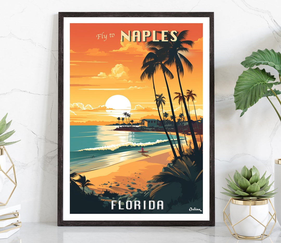 Naples | Florida | Travel Poster | Modern Wall Art - Etsy