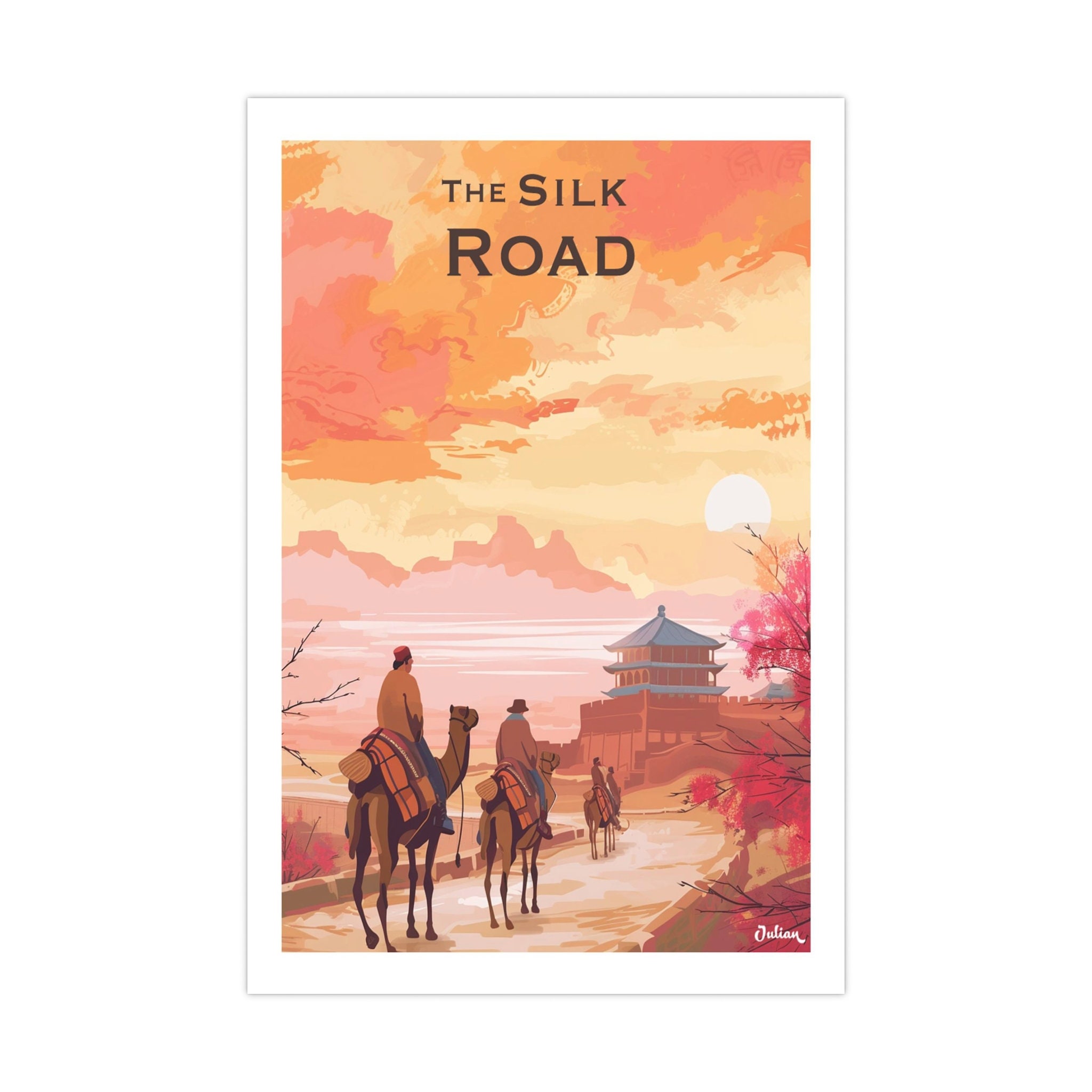 The Silk Road Travel Poster Modern Wall Art - Etsy