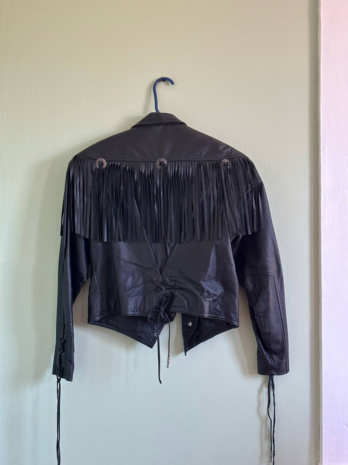 VTG Fringe Genuine Leather Jacket Size Sm - Etsy