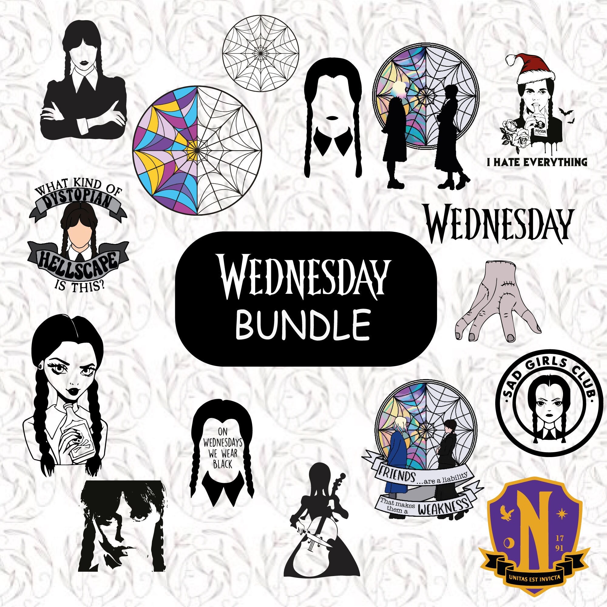 Miércoles Addams Svg Jenna Ortega Addams Family svg png - Etsy España