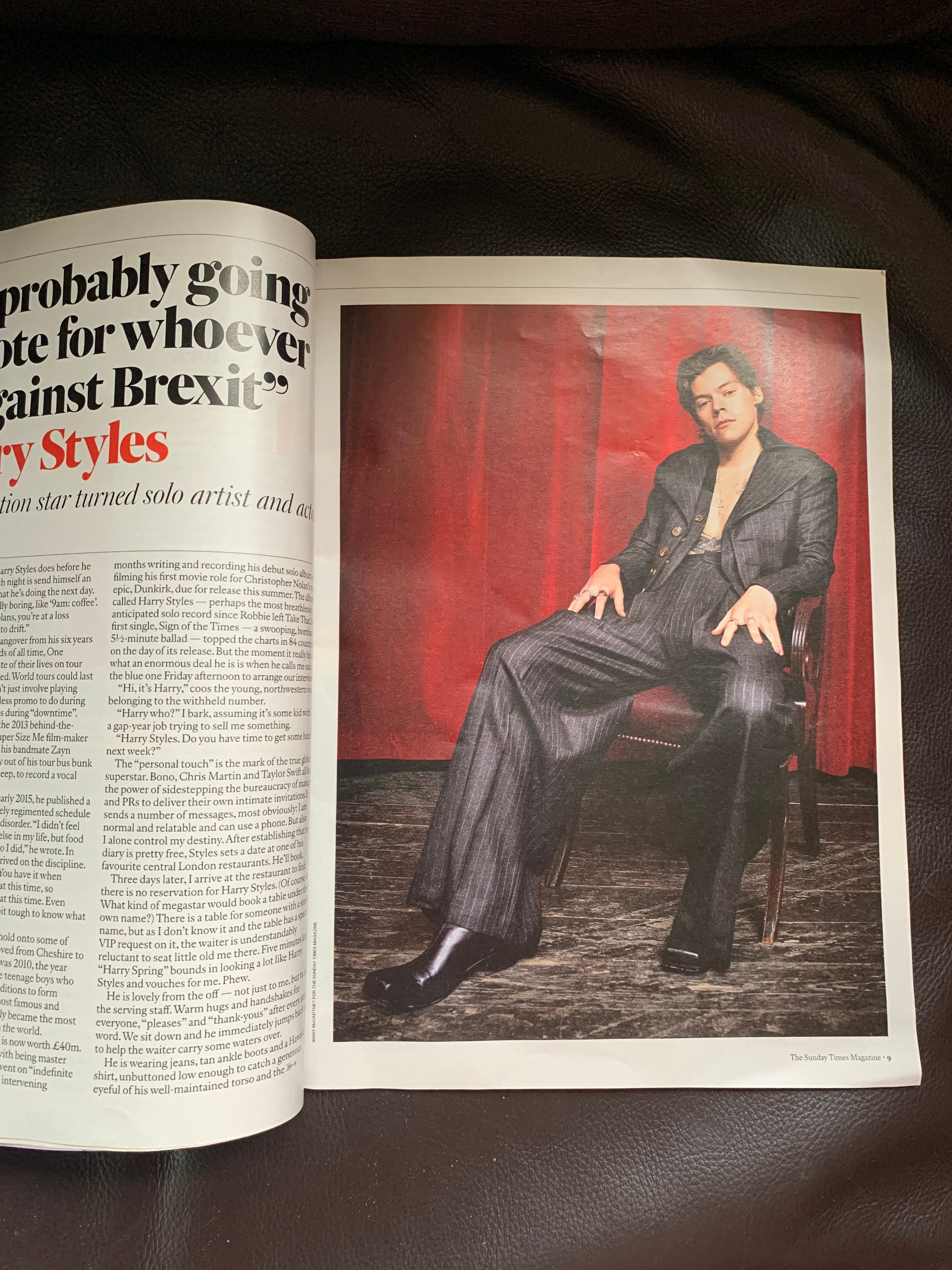 HARRY STYLES Rare Magazine - Interview With the Sunday Times UK ...