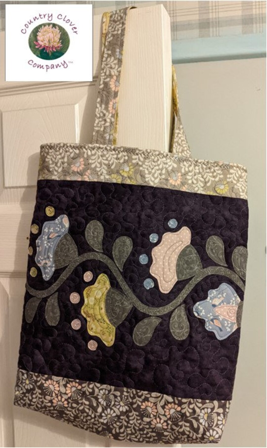 Applique Floral Vines Quilted Tote Pattern PDF - Etsy