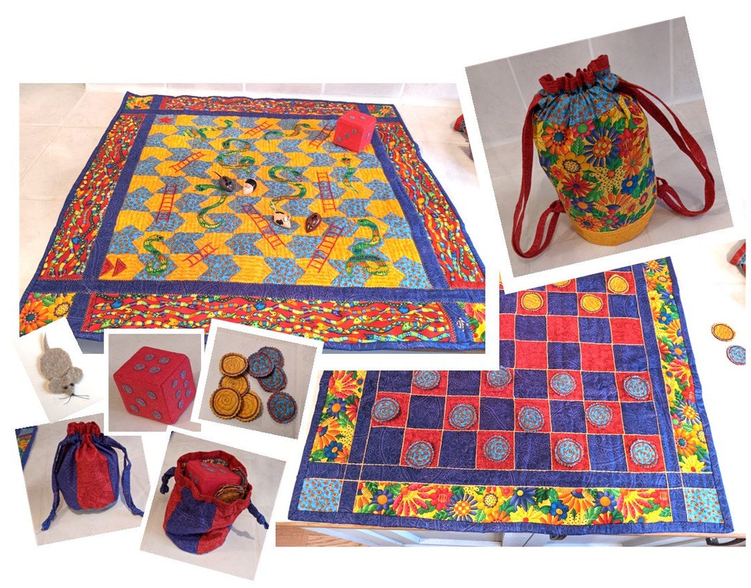 Quilted Snakes & Ladders Playmat and Carrybag PDF Pattern - Etsy
