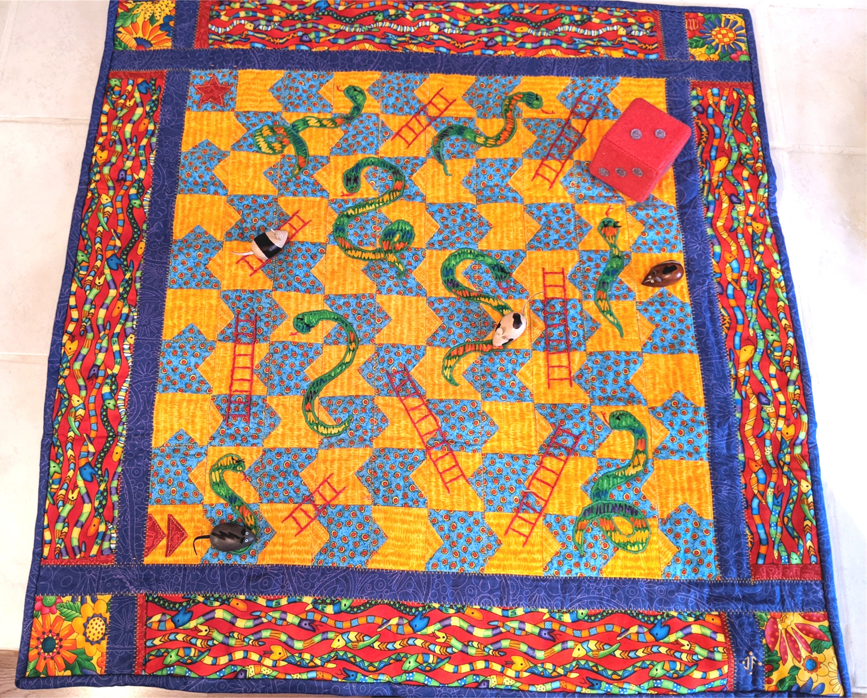 Quilted Snakes & Ladders Playmat and Carrybag PDF Pattern - Etsy