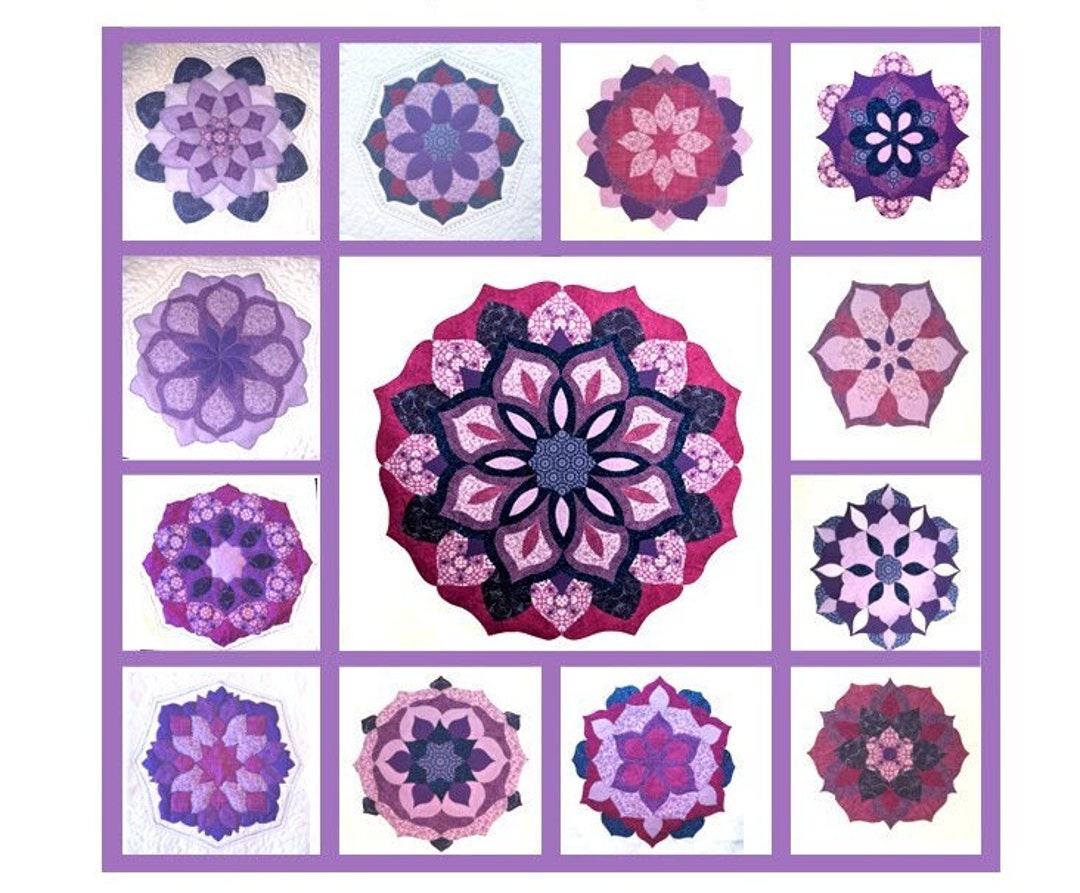 Block of the Month Marvellous Mandala Applique Quilt PDF Full Pattern ...