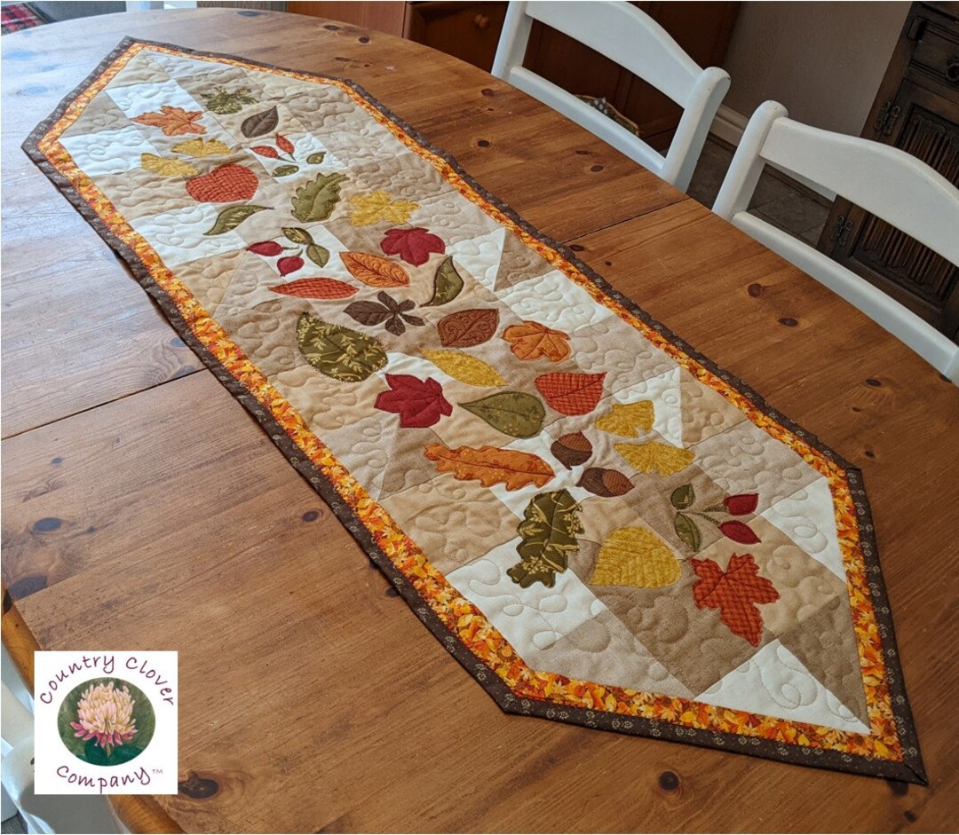 Autumn Leaves Quilted Table Runner Pattern PDF - Etsy