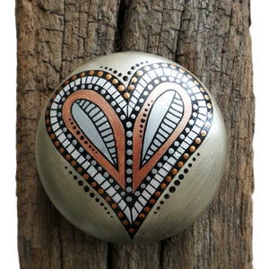 Hand Painted Stone in Metallic Colors - Etsy