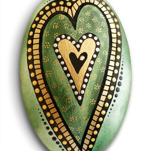 Hand Painted Heart Stone Rock Hand Made Dot Paint - Etsy