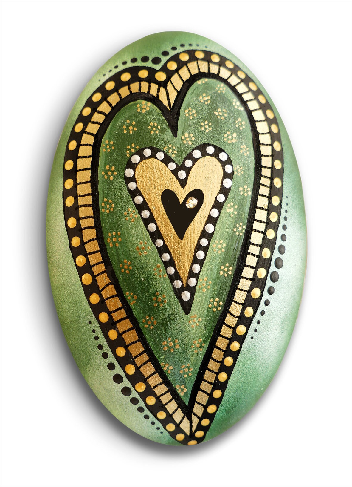 Hand Painted Heart Stone Rock Hand Made Dot Paint - Etsy