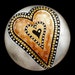 Hand Painted Heart Stone - Rock - Hand Made - Dot Paint - Metallic ...