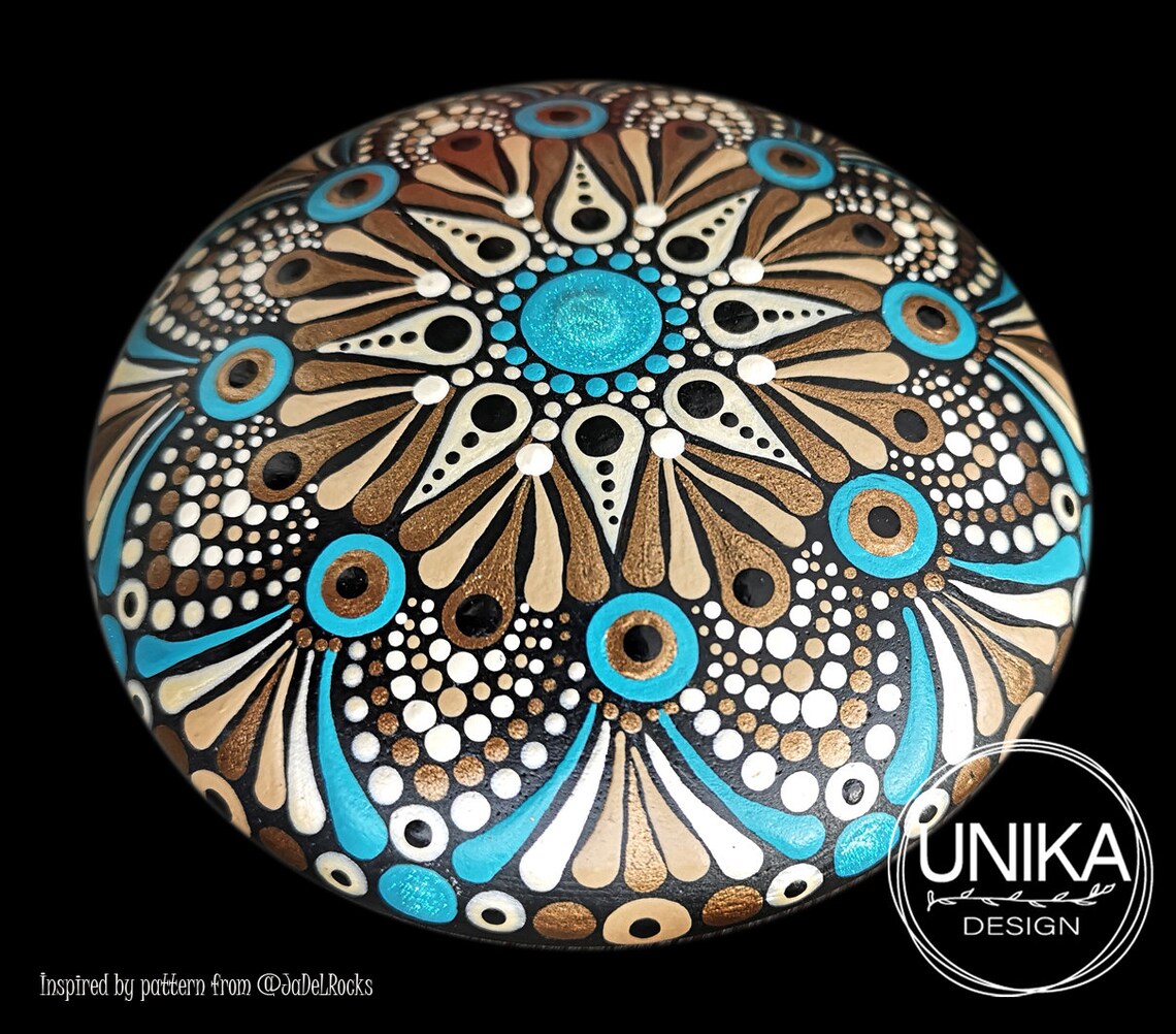 Hand Painted Mandala Stone Rock Pebble Dot Paint - Etsy