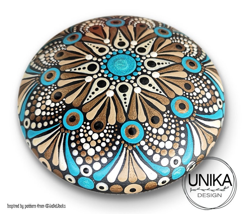 Hand Painted Mandala Stone Rock Pebble Dot Paint - Etsy