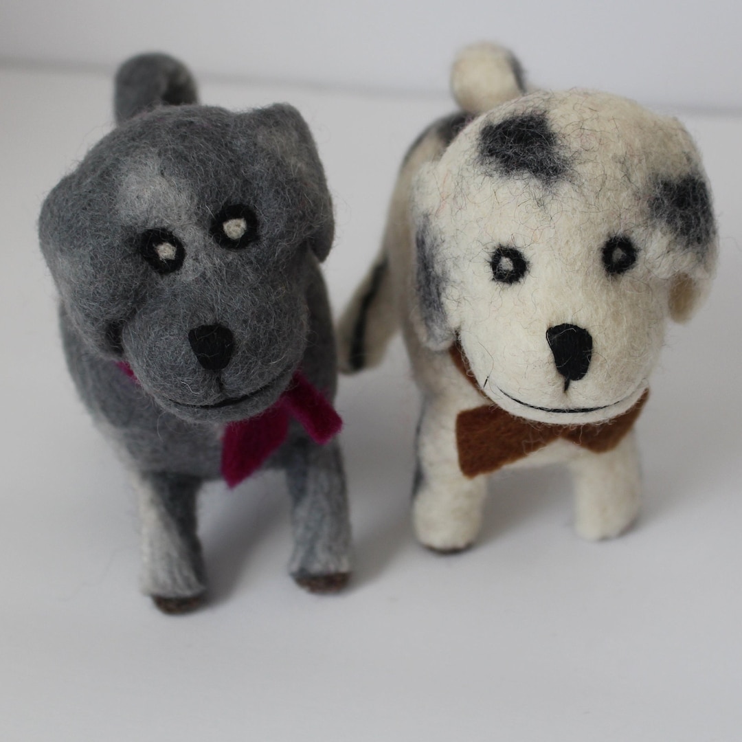 Handmade, Adorable Mini Dogs. Felted Dogs, Wool Dogs. Comes in a Set of ...
