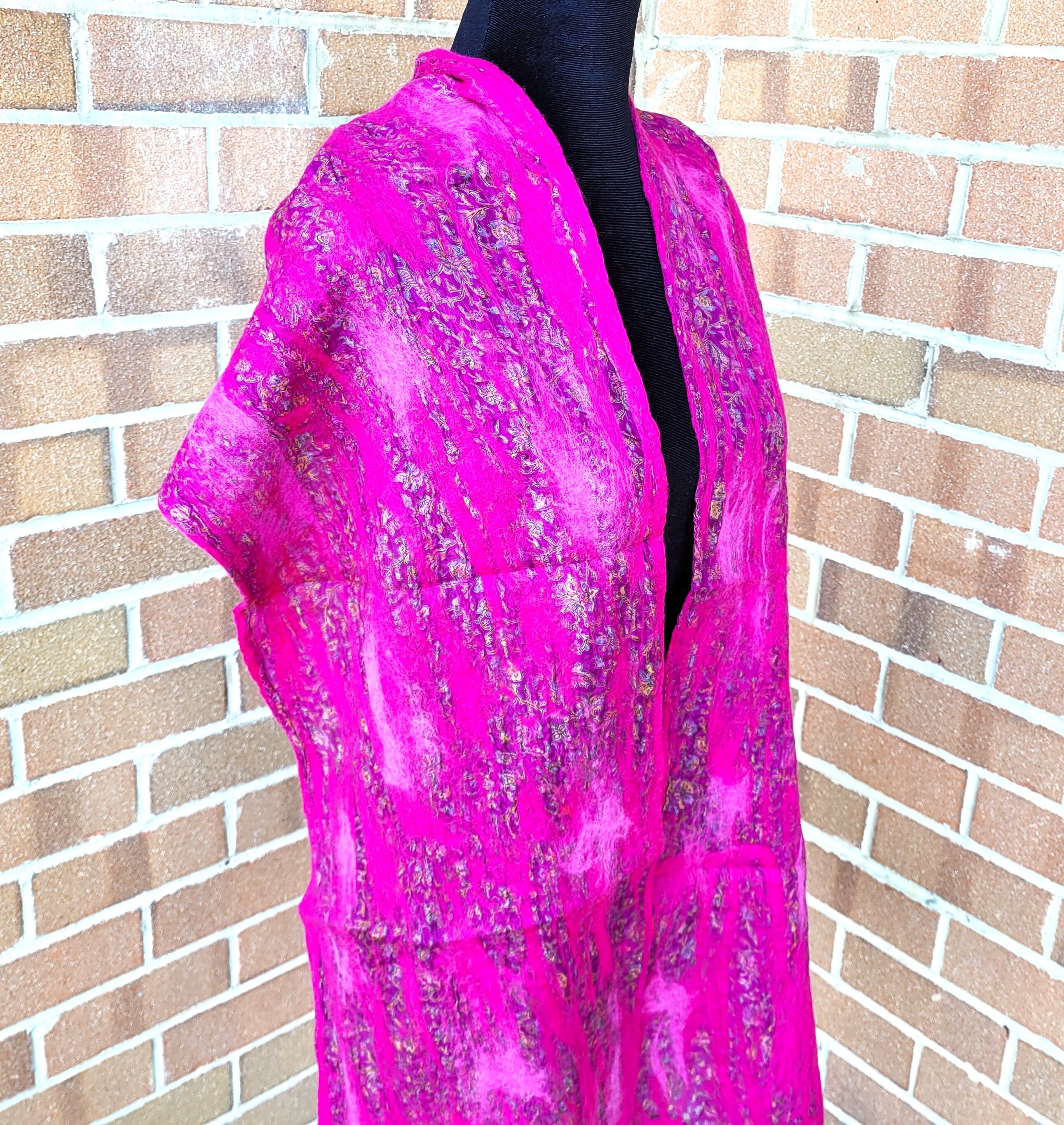 Merino Felt Shawl on Recycled Silk. Very Soft Light Weight - Etsy