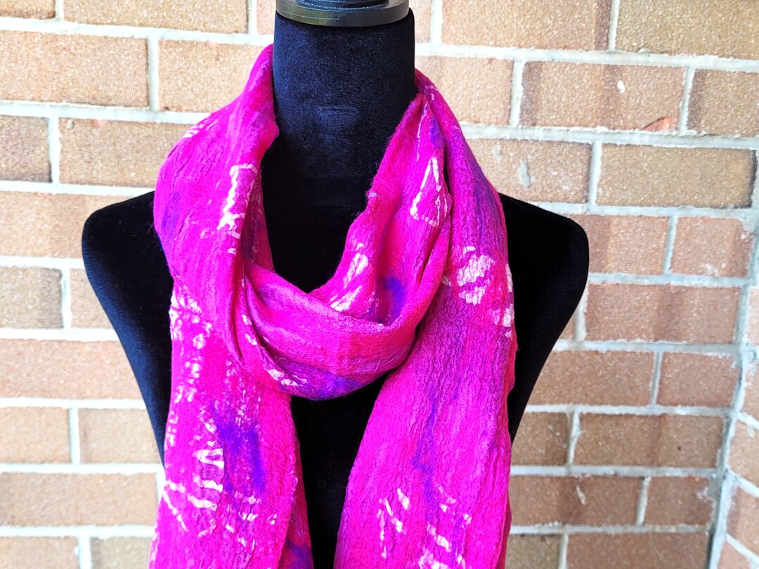 Merino Felt Shawl on Recycled Silk. Very Soft, Light Weight and ...