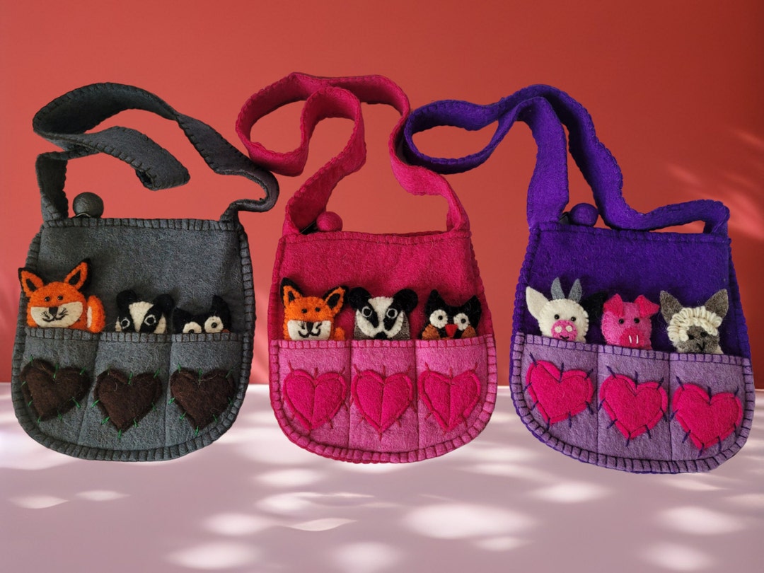 Beautiful Poppet Felt Bag. Adorable Wool Bag. Stylish Poppet Bag. Great ...