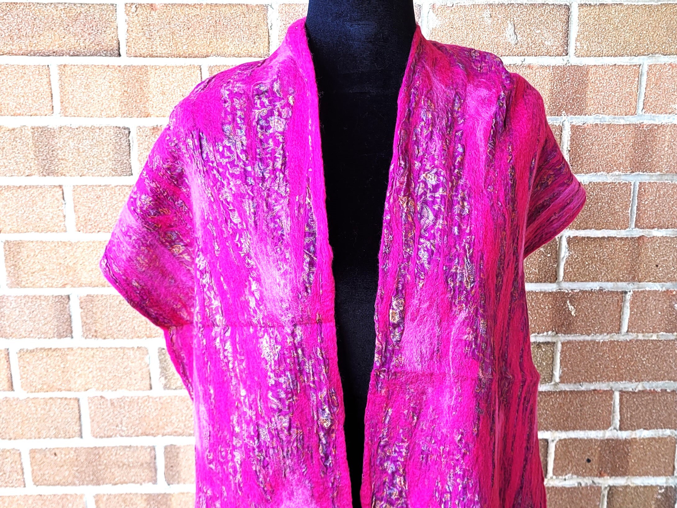Merino Felt Shawl on Recycled Silk. Very Soft, Light Weight and ...