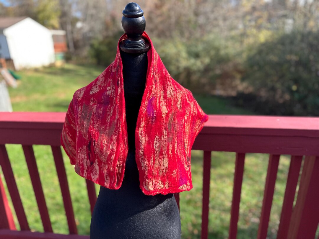 Handmade Felted Beautiful Shawl. Light Weight, Fancy Look Made From ...