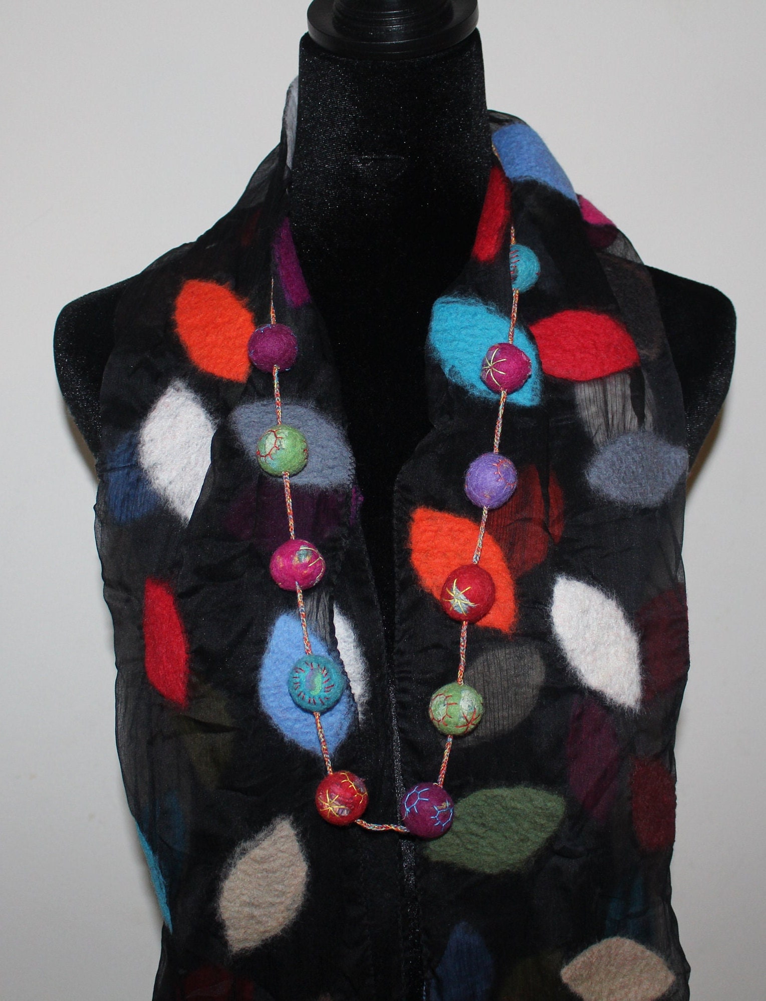 Handmade Felt Shawl, Made From Merino Wool and Silk. Soft and Elegant ...