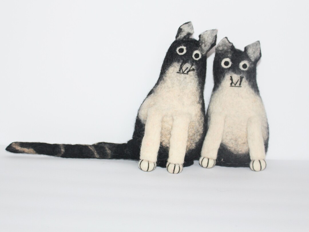 Adorable Felt Cats. Handmade Cats, Wool Cats. Decorative, Beautiful ...