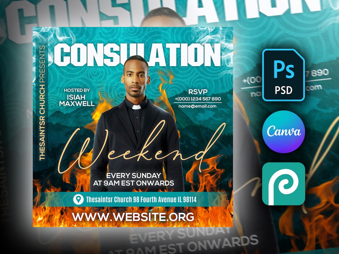 DIY Christian Flyer Design Template for Photoshop, Canva, and Photopea ...