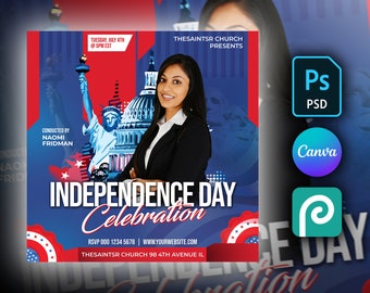 Church Flyer Editable Template for Photoshop Canva Photopea. - Etsy