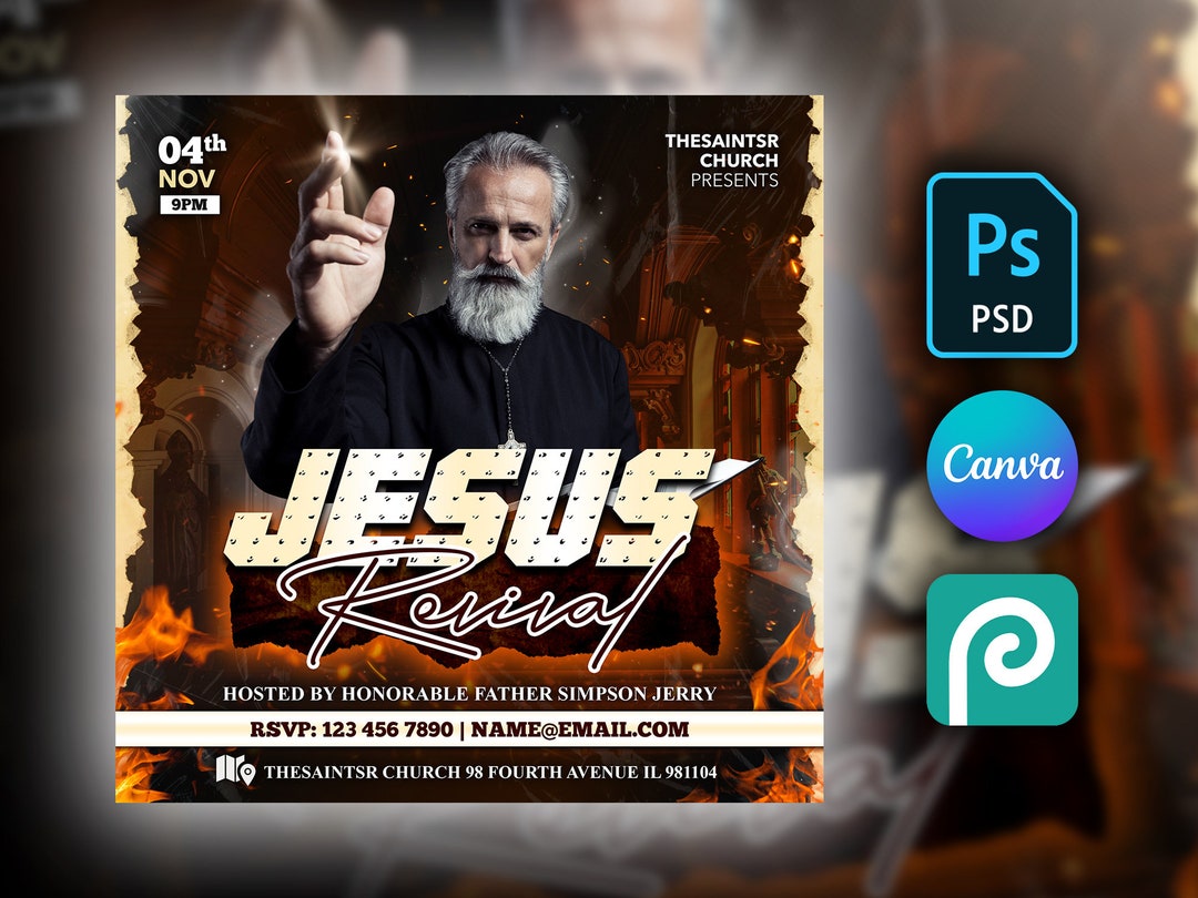 Religious Flyer DIY Design Template - Editable in Canva, Photoshop, and ...