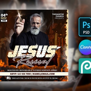 Religious Flyer DIY Design Template - Editable in Canva, Photoshop, and ...