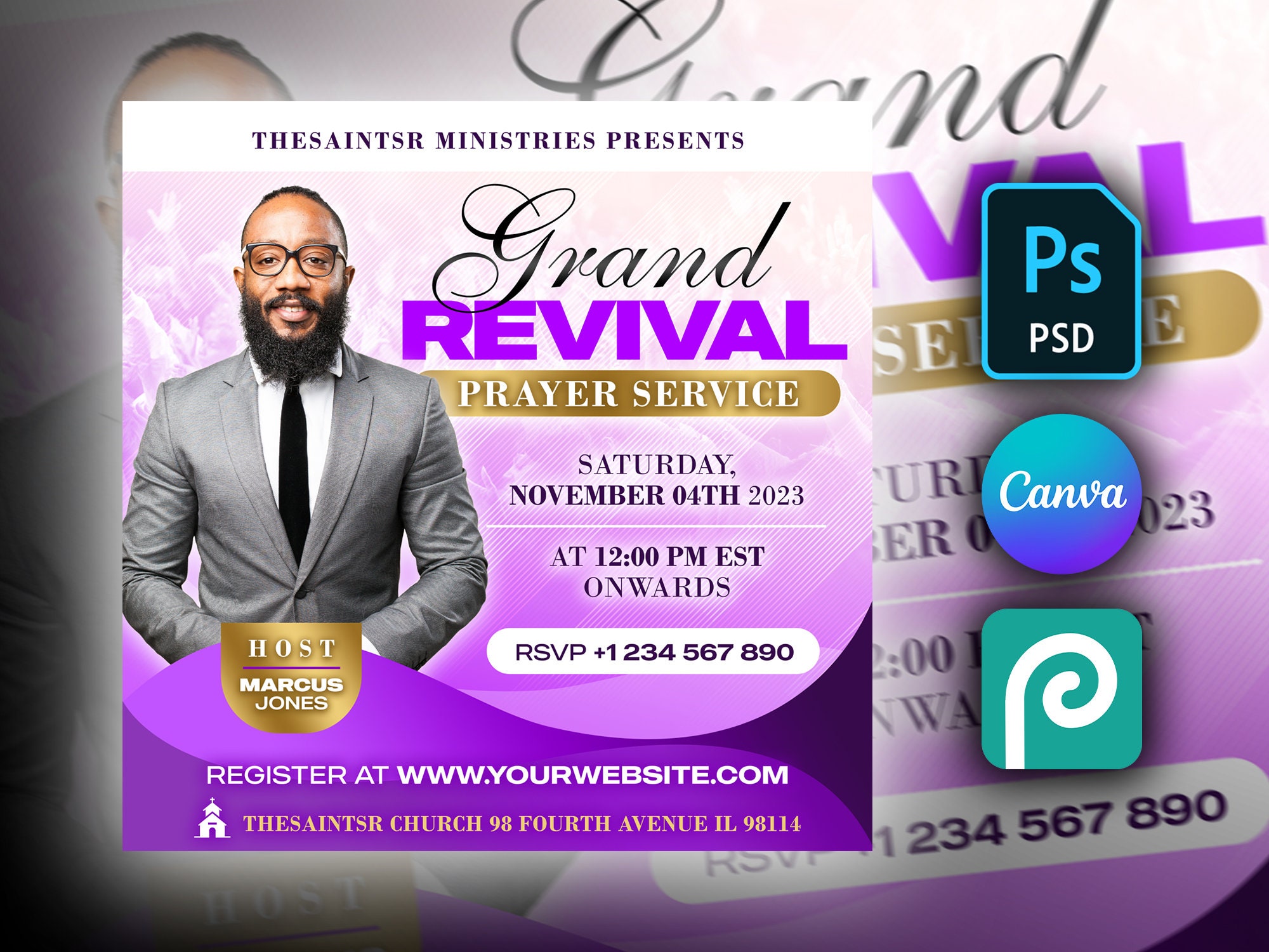 Worship Flyer Design - DIY With Canva, Photoshop or Photopea - Ideal ...