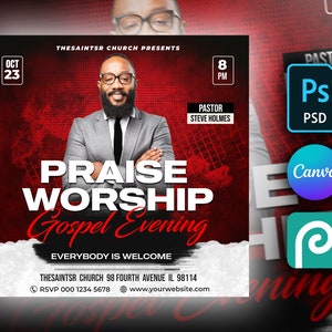 Editable Church Flyer Template for Photoshop, Canva, and Photopea ...