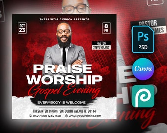 Religious Flyer DIY Design Template Editable in Canva, Photoshop, and ...