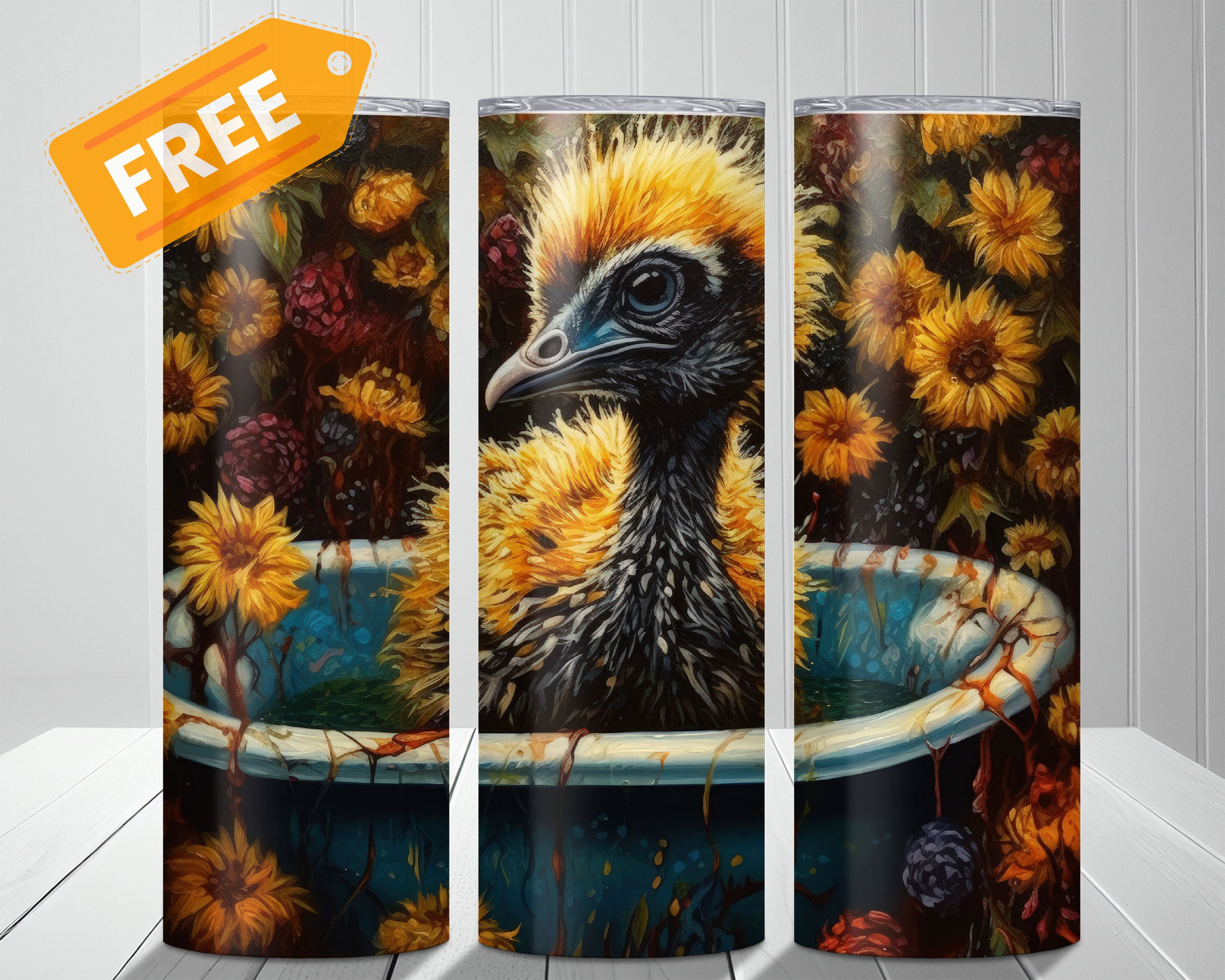 Cute Baby Emu in the Bathtub 20oz Skinny Tumbler Sublimation - Etsy